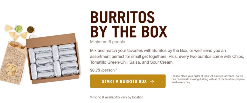 Chipotle Catering Menu | Updated June 2025